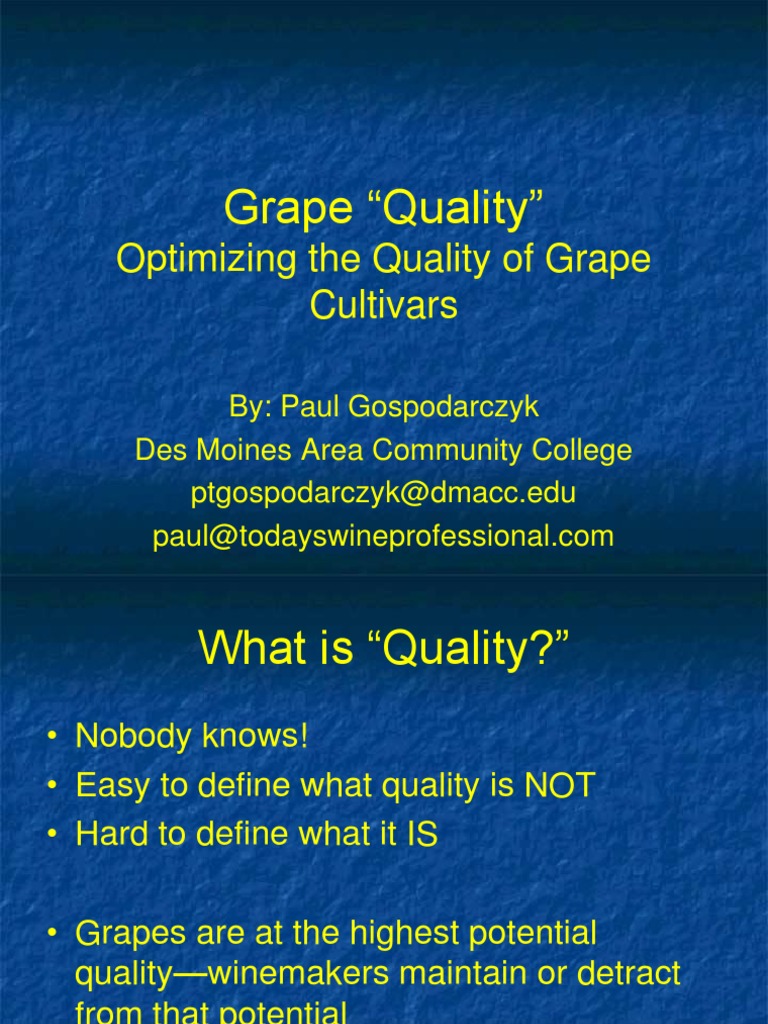 Optimizing The Quality of Grape Cultivars | PDF | Grape | Wine