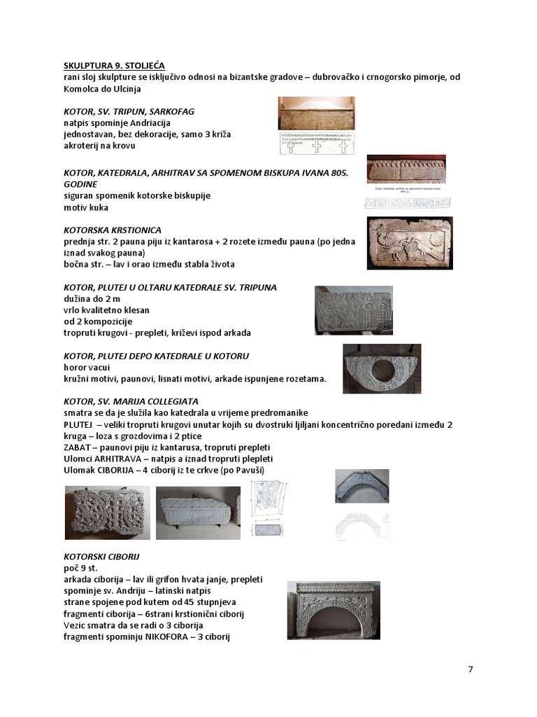Predromanika Južne Dalmacije Skulptura | PDF