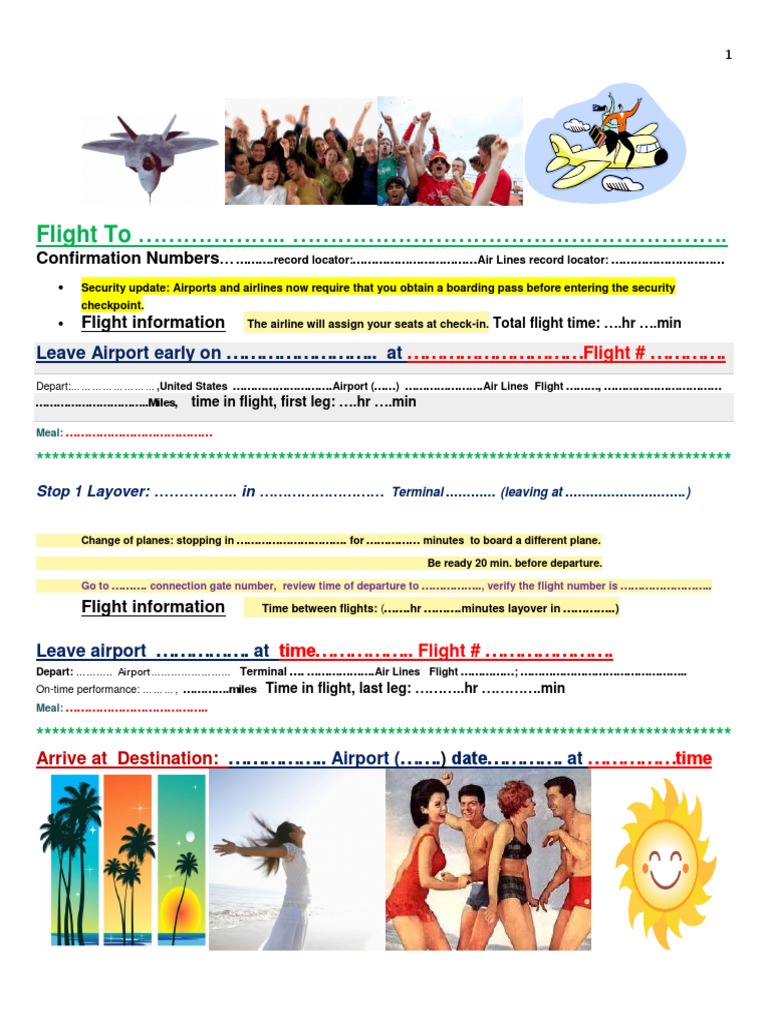 Flight To .. .: Confirmation Numbers | PDF