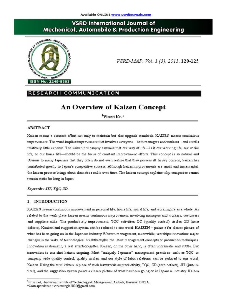Kizen Concept | PDF | Quality Management | Economic Sectors