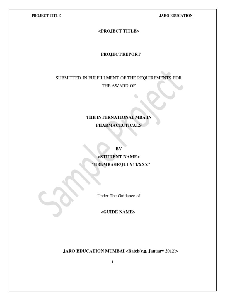 Sample Project Pharmaceuticals | PDF | Pharmacy | Pharmaceutical Drug