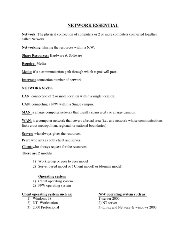 Networking Notes For Interview | PDF | Network Topology | Computer Network