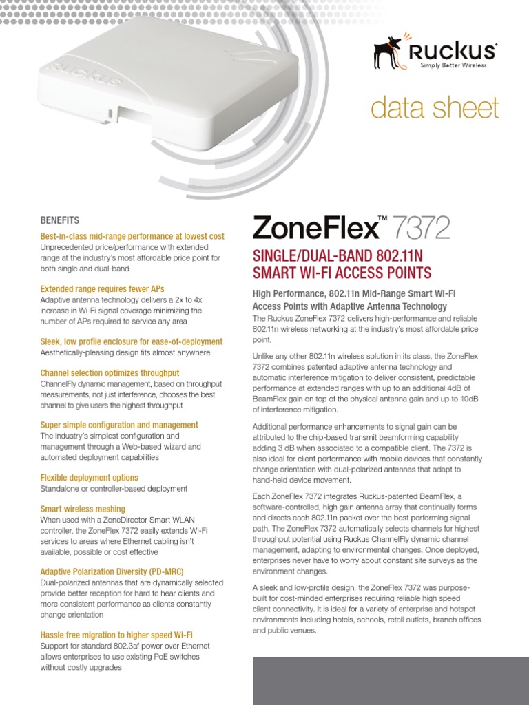 Ruckus Zoneflex 7372 | PDF | Wi Fi | Wireless Lan