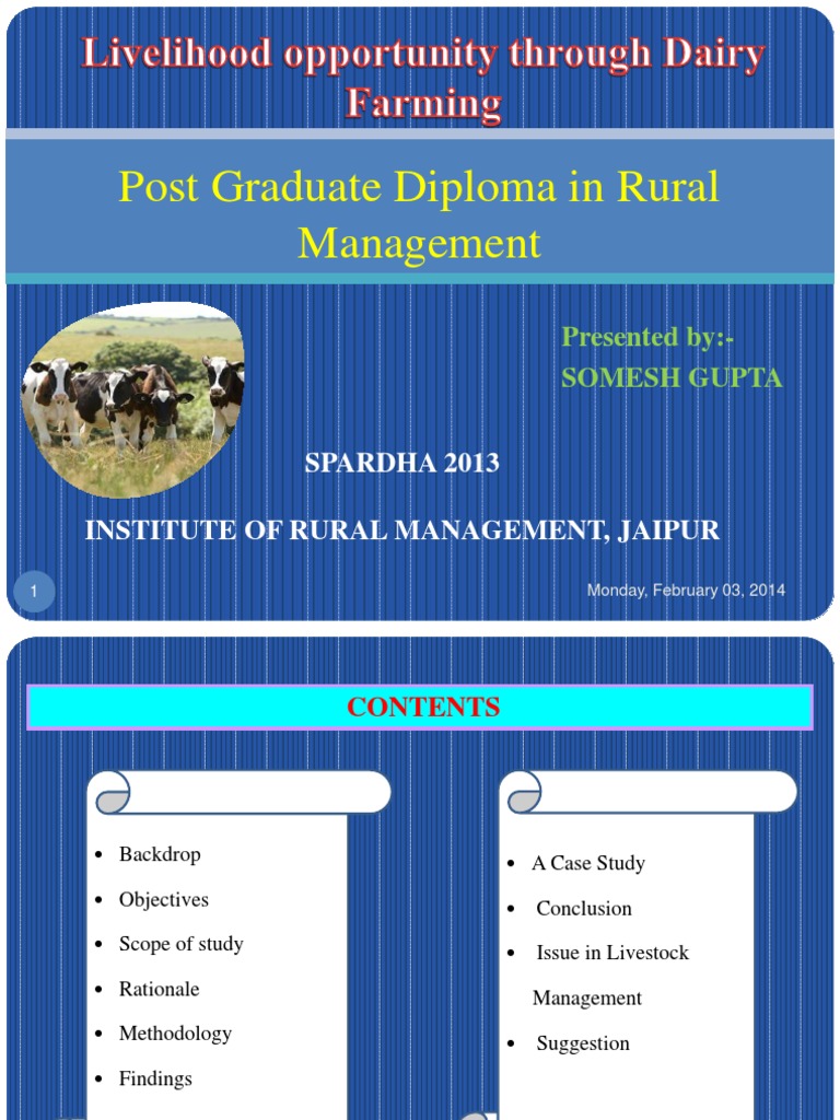 Post Graduate Diploma in Rural Management | PDF | Livestock | Cattle