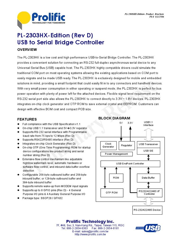 USB-to-Serial Bridge Controller Guide | PDF