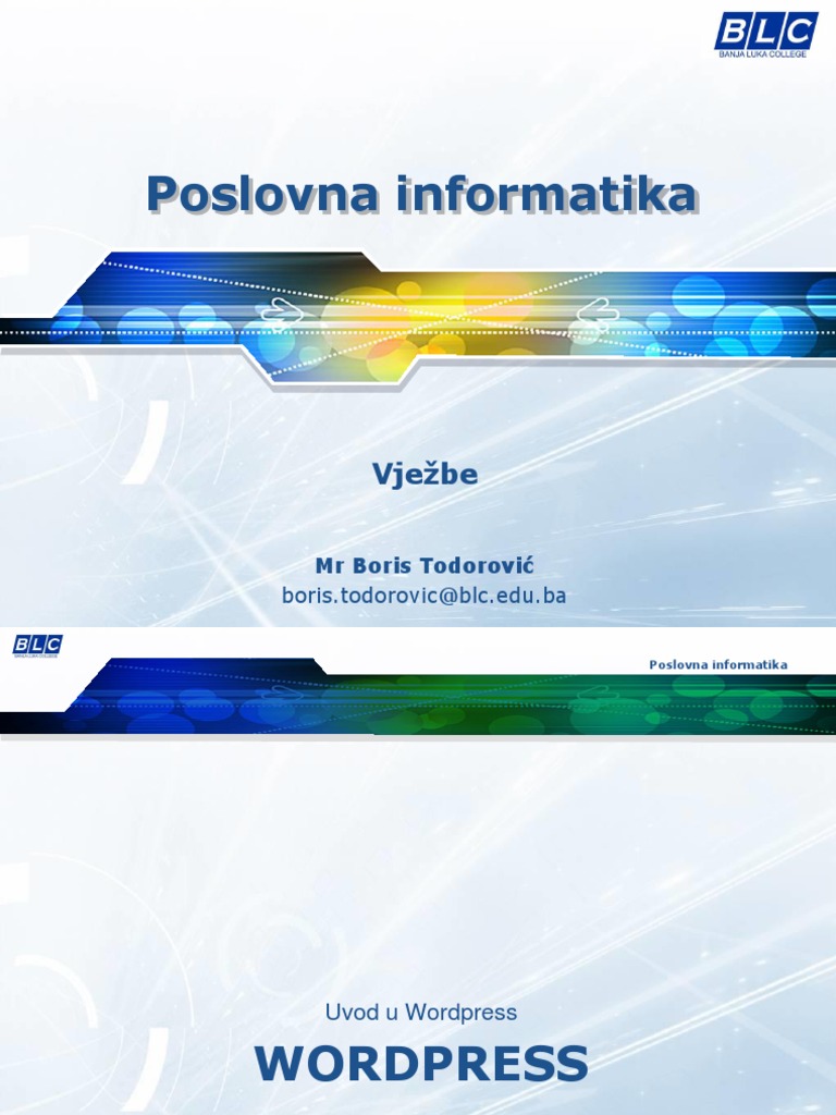 Poslovna Informatika Vjezbe | PDF