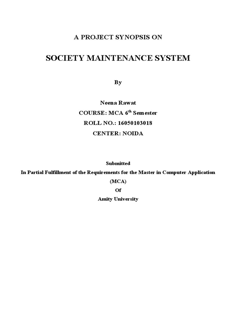 Society Maintenance System Project Overview | PDF | Microsoft Sql ...