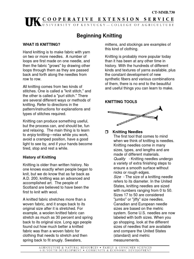 Beginning Knitting | PDF