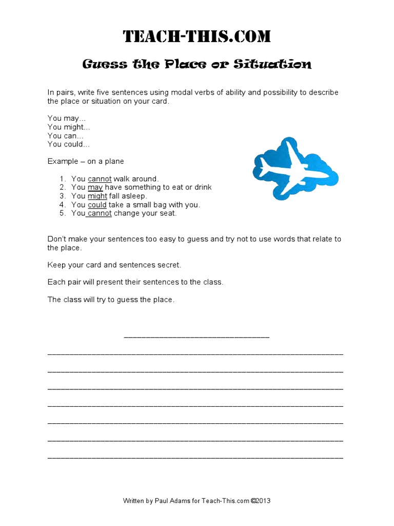 Guess The Place or Situation | PDF | Language Arts & Discipline ...