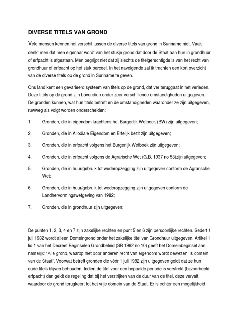 Over Eigendom Van Onroerend Goed | PDF