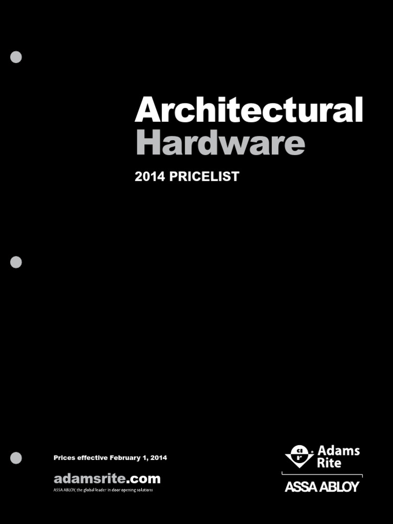 Adams Rite 2014 Price List | PDF | Door | Components
