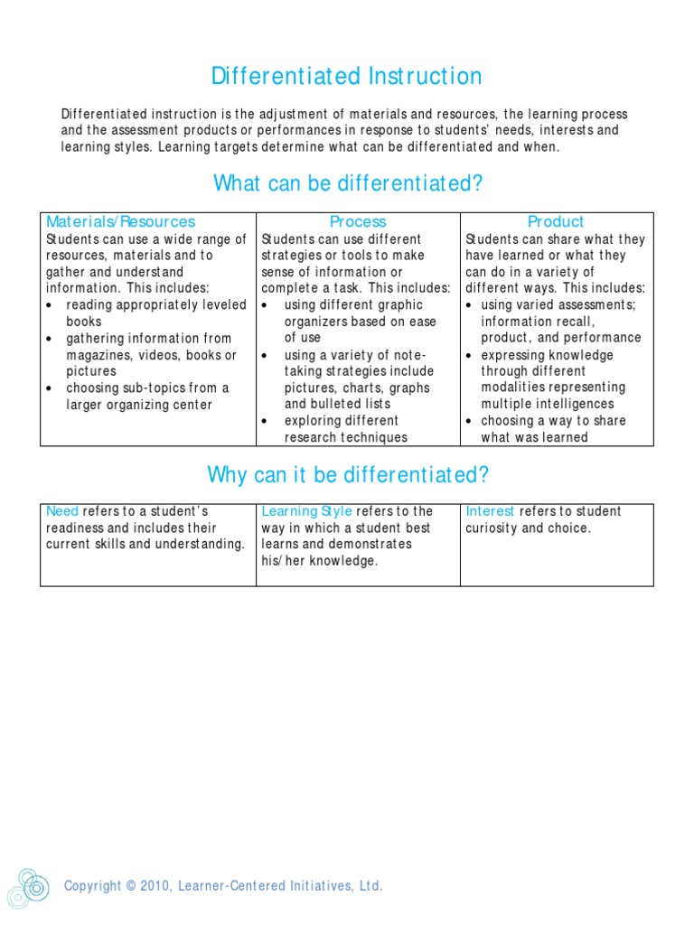 Differentiated Instruction | PDF | Differentiated Instruction ...