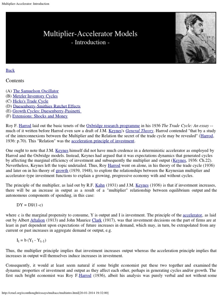 Multiplier-Accelerator Introduction | PDF | Multiplier (Economics) | Business Cycle