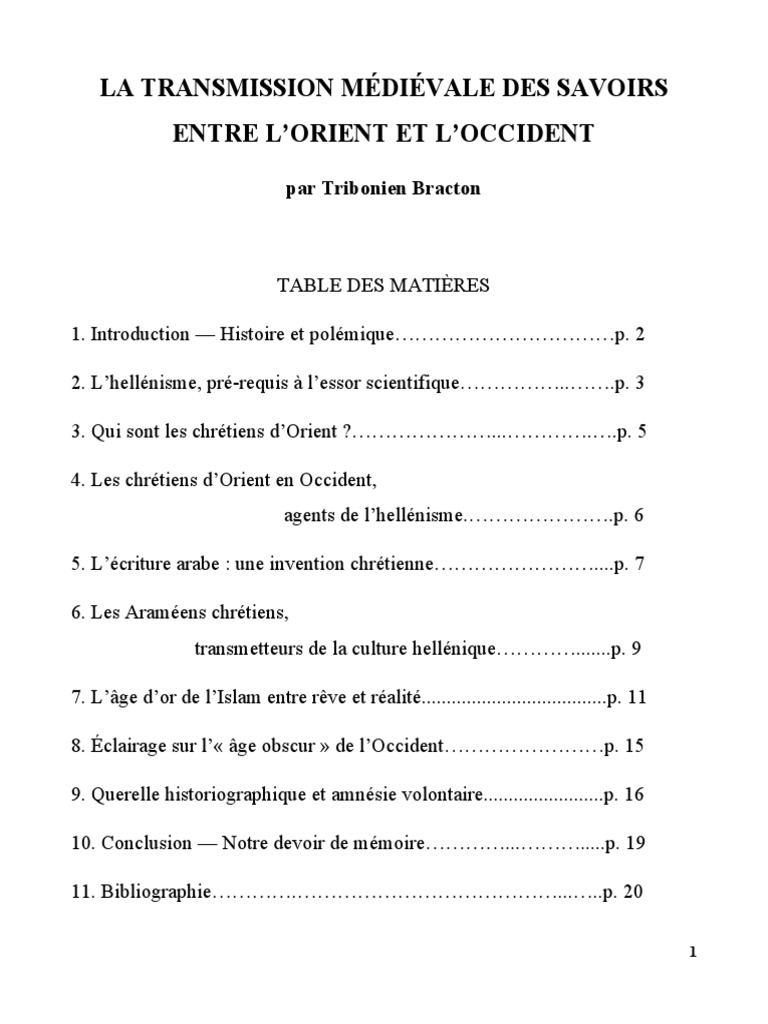 Savoirs Médiévaux : Orient et Occident | PDF | Empire byzantin ...
