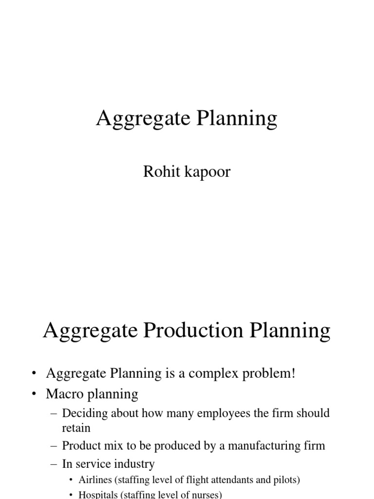 Aggregate Production Planning | PDF | Inventory | Employment