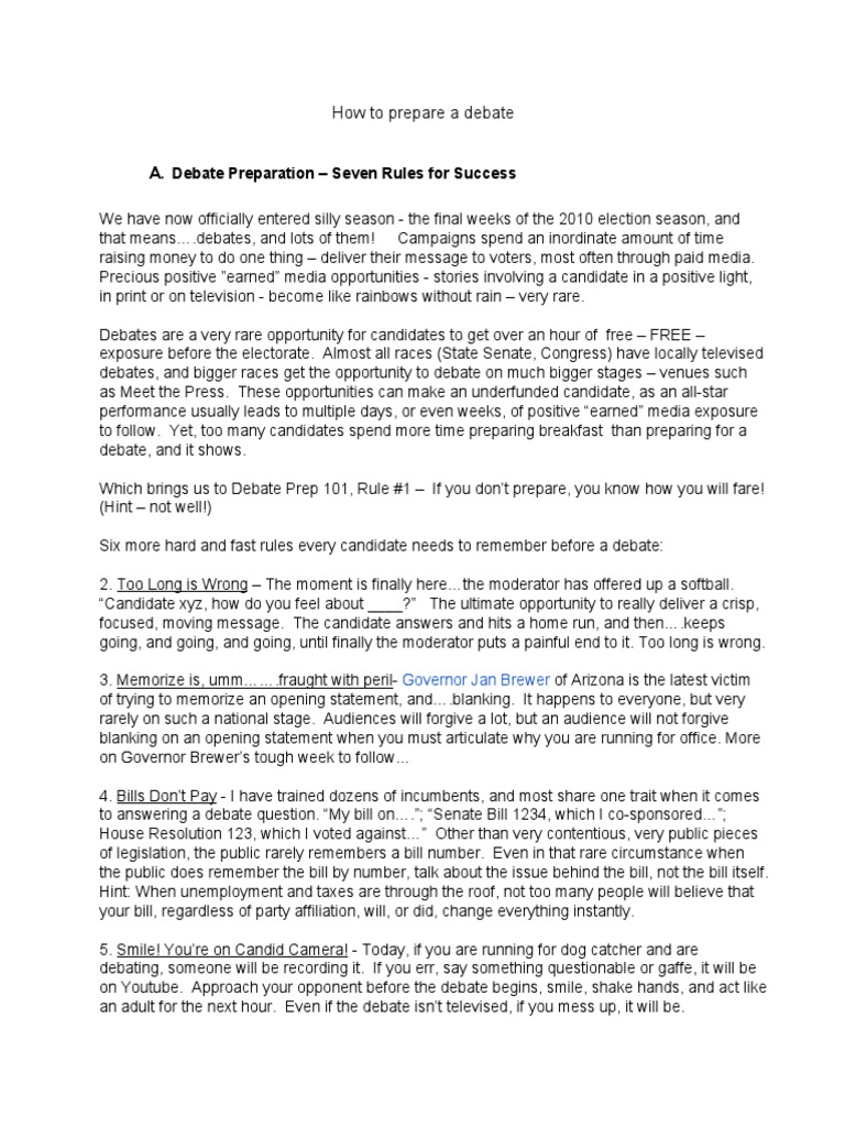 Effective Debate Preparation Tips | PDF | Vocabulary | Languages