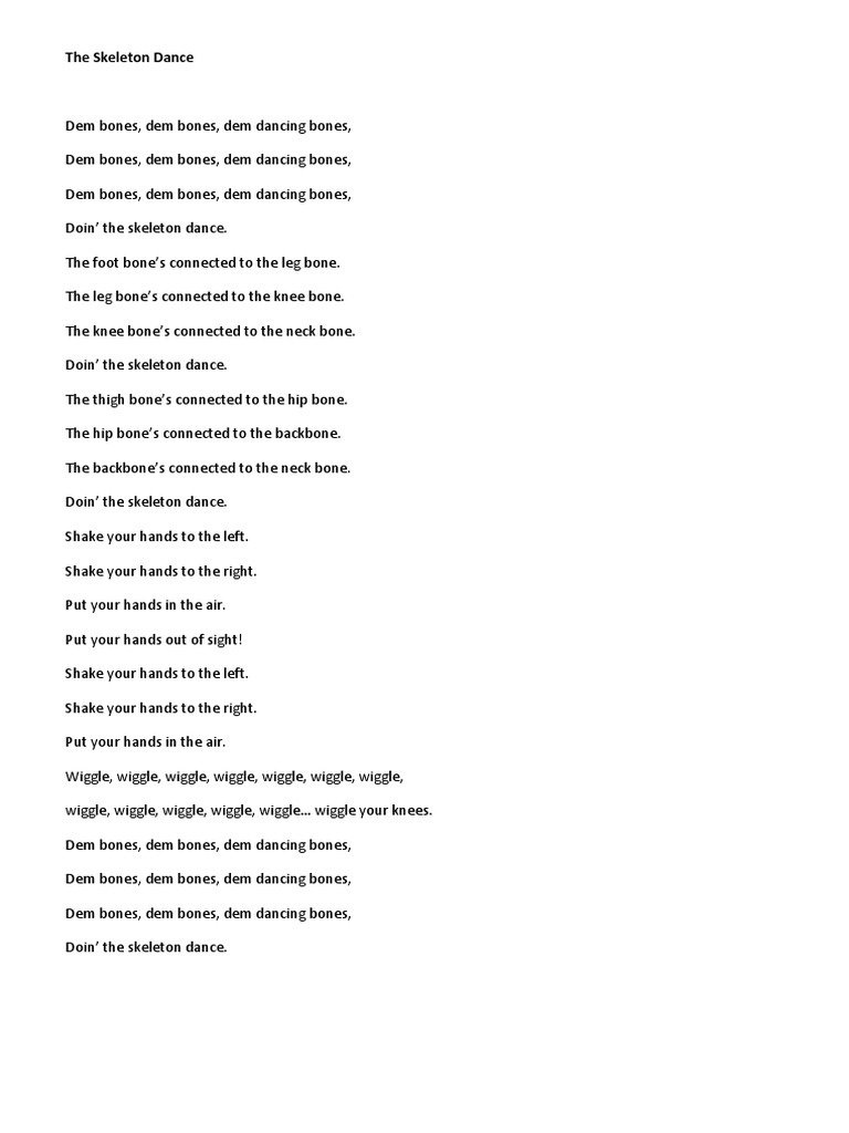 Skeleton Dance Song Lyrics | PDF | Language Arts & Discipline