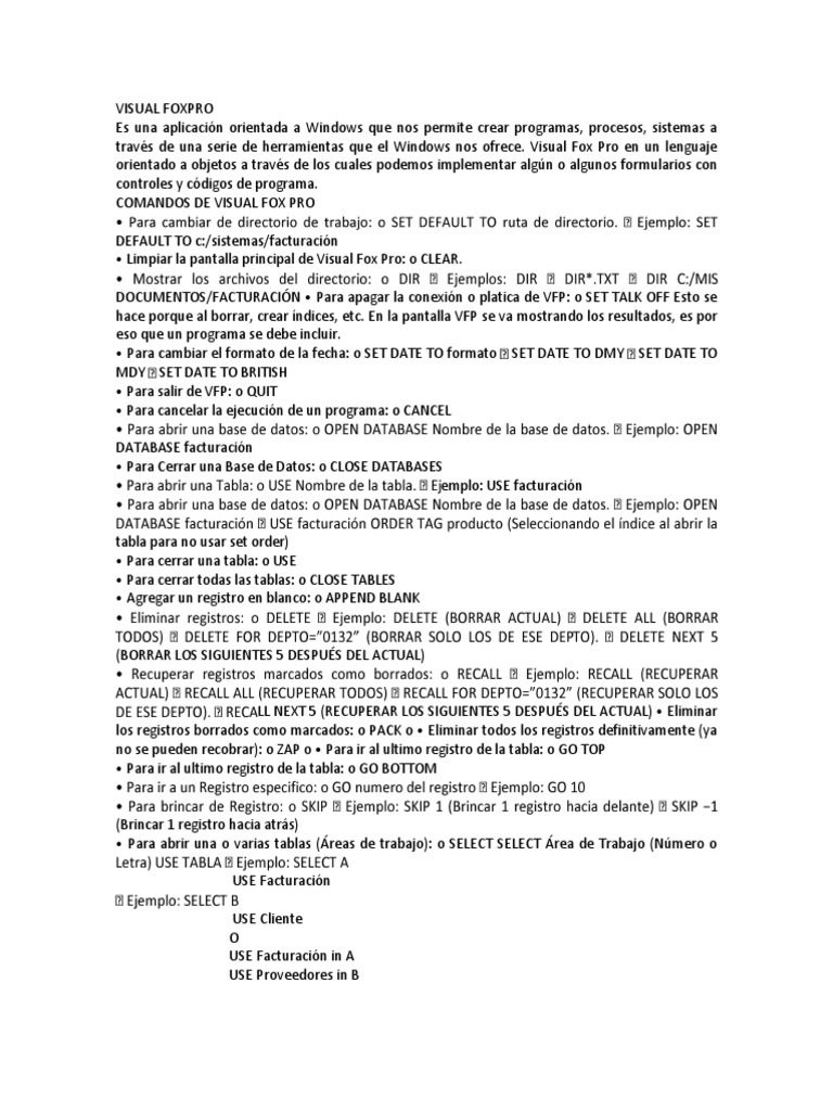 Visual Foxpro | PDF | Programa de computadora | Programación