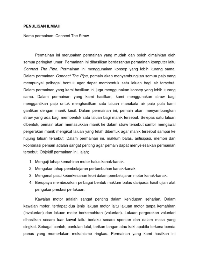 Permainan Edukatif: Connect The Straw | PDF