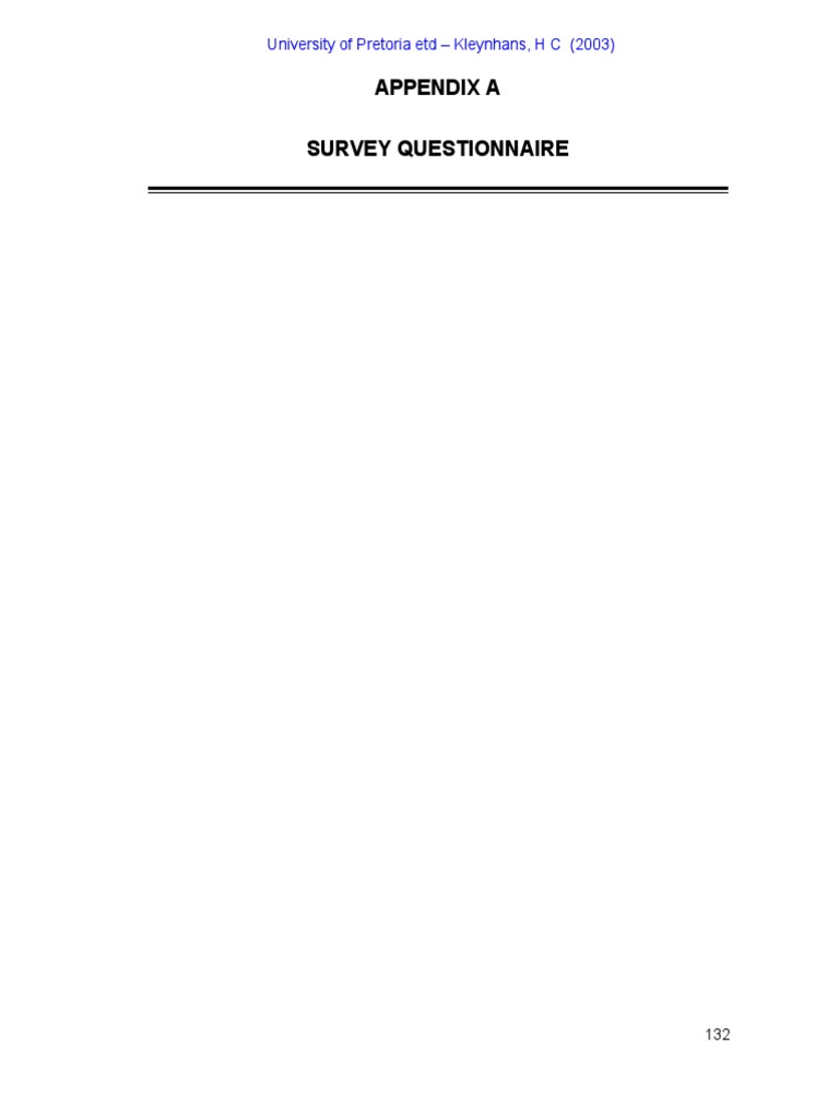 02 Appendices | PDF | Tableware | Survey Methodology