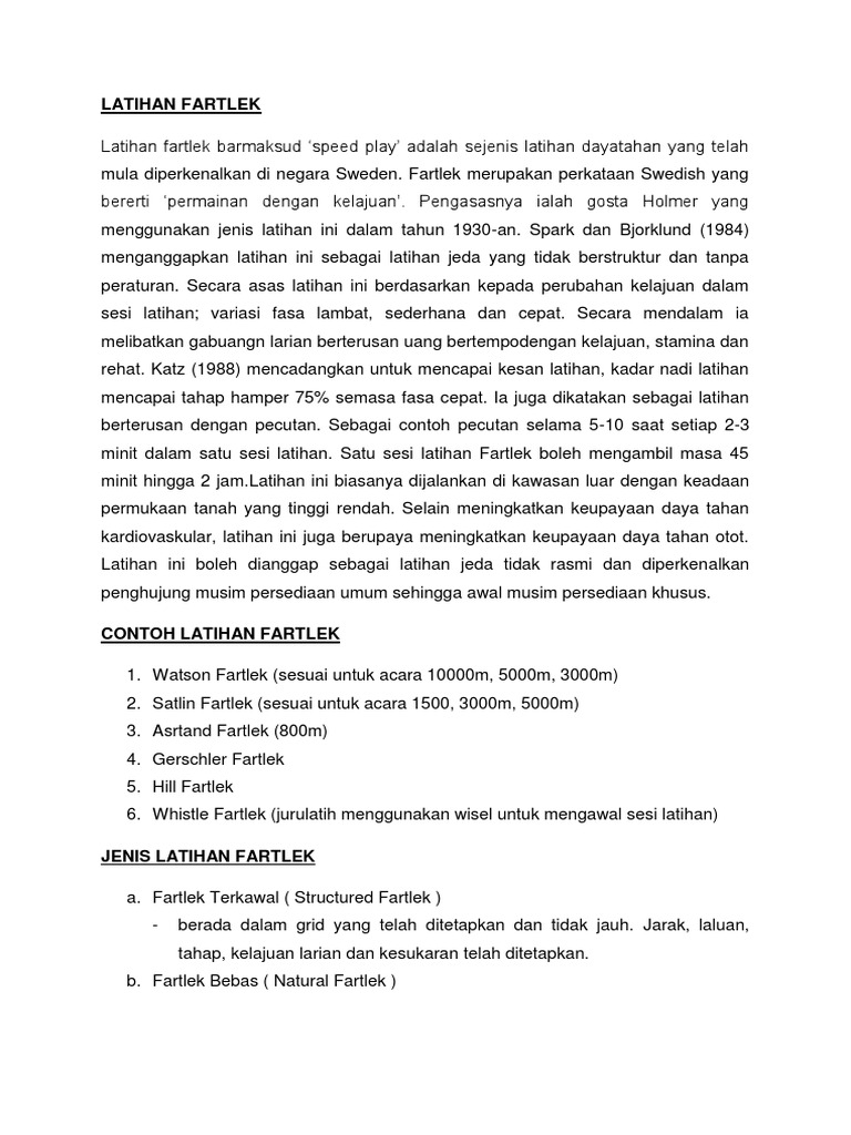 Latihan Fartlek | PDF