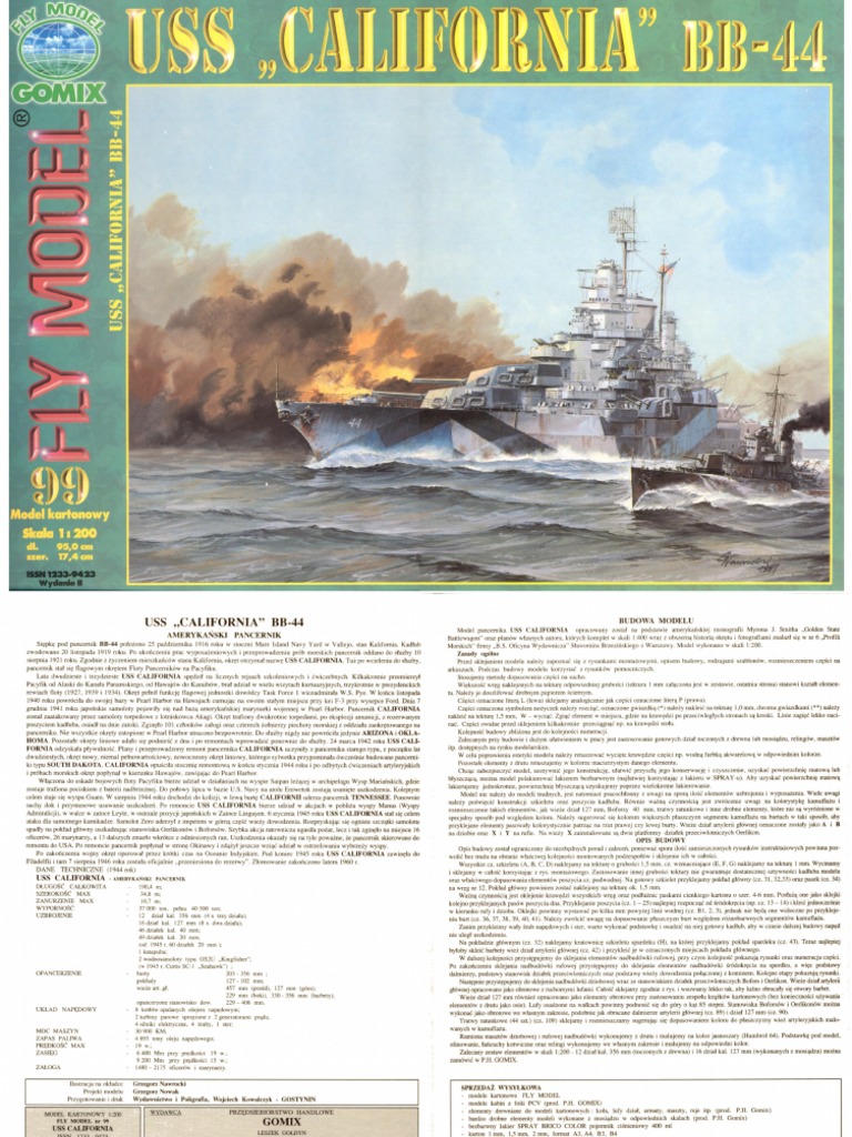 Fly Model Battleship USS California 1944 From WWW Jgokey Com | PDF ...