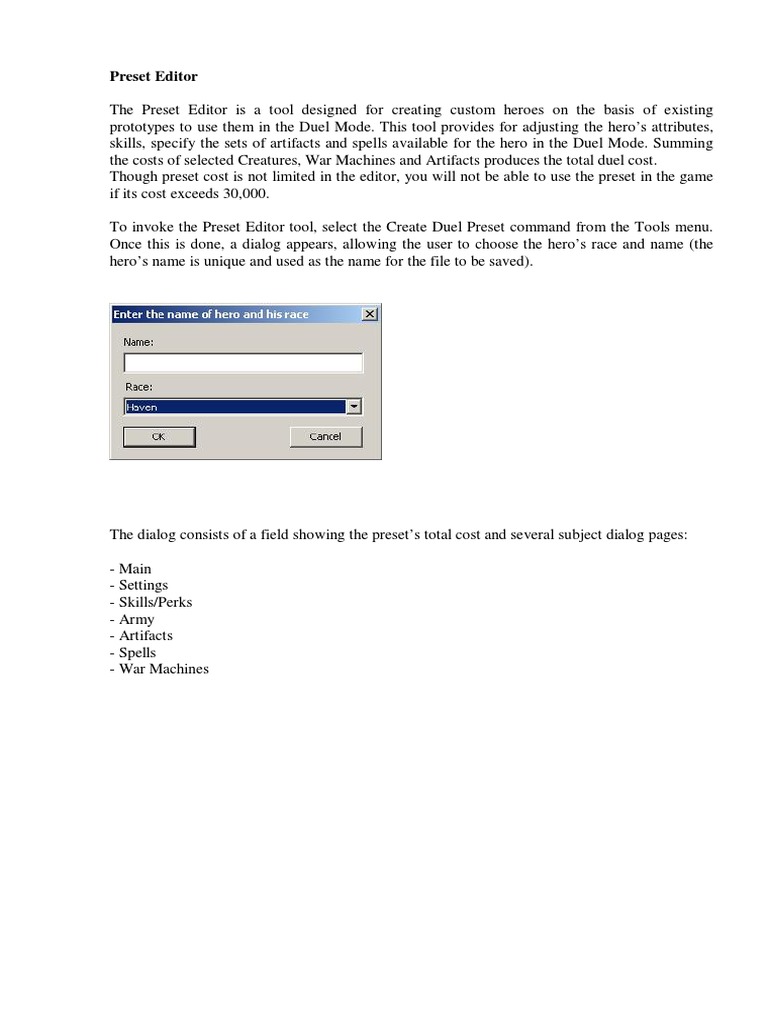 HOMM5 Preset Editor | PDF | Tab (Gui) | Icon (Computing)