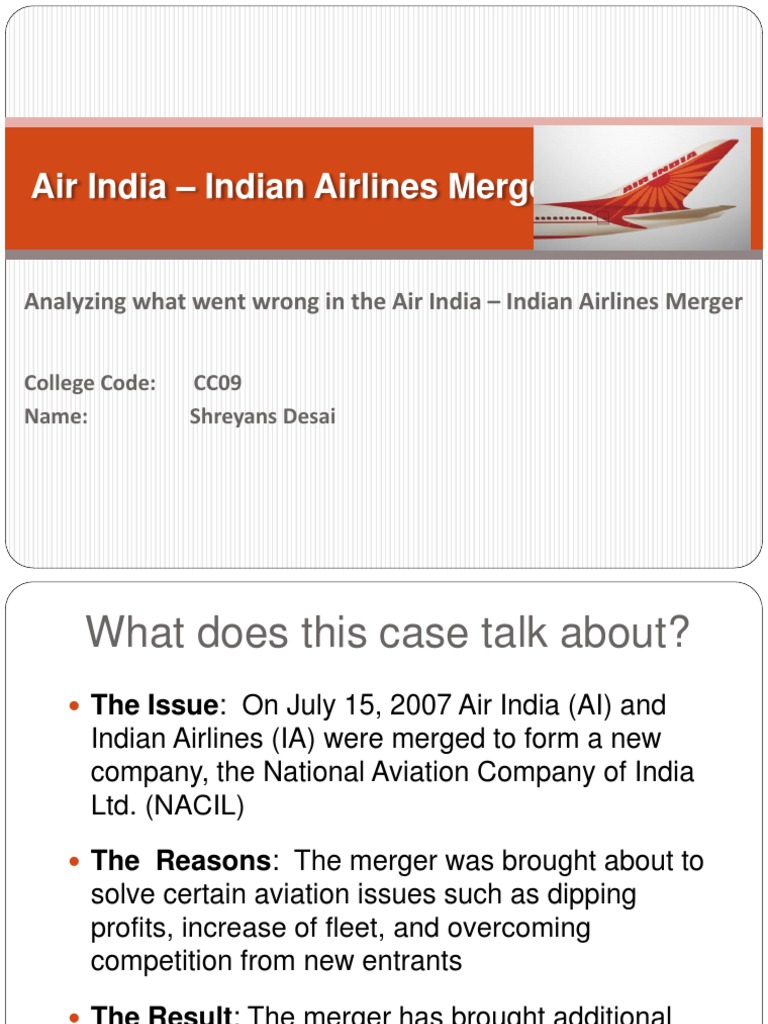 Air India Indian Airlines Merger 131014095242 Phpapp01 | PDF | Airlines ...