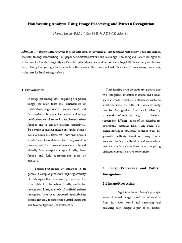 Handwriting Analysis Using Image Processing and Pattern Recognition ...