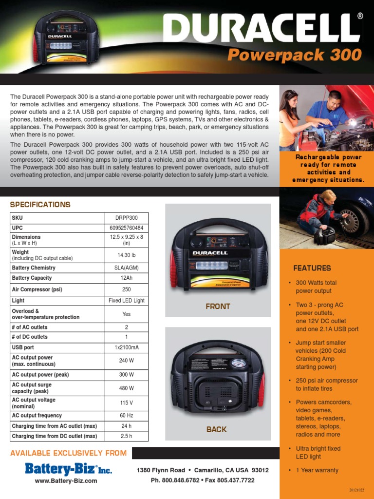 Duracell Powerpack 300 Overview | PDF | Alternating Current ...