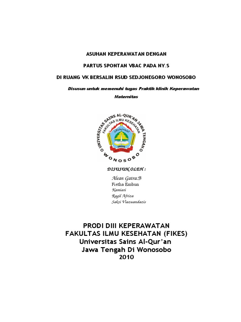 Askep Partus Normal Vbac | PDF