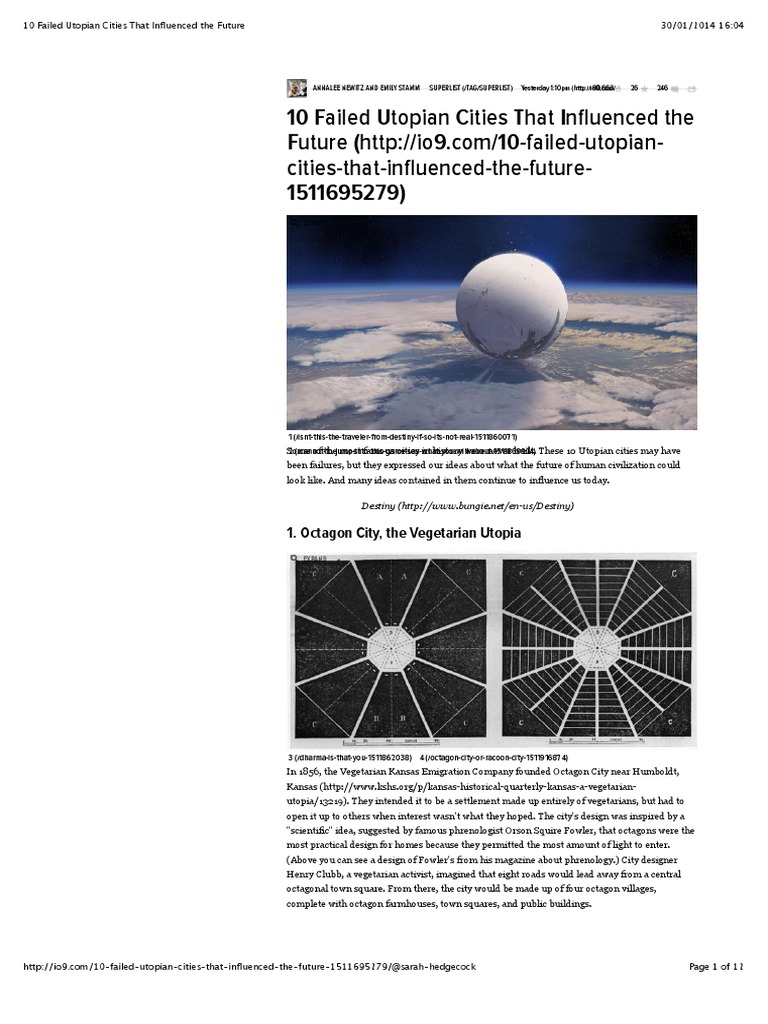 10 Failed Utopian Cities That Influenced The Future | PDF | Nature