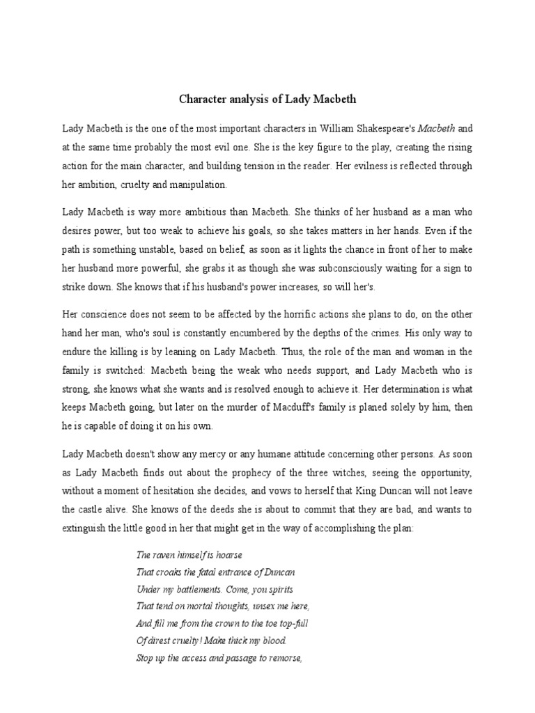 Character Analysis of Lady Macbeth | Macbeth | Shakespearean Tragedies