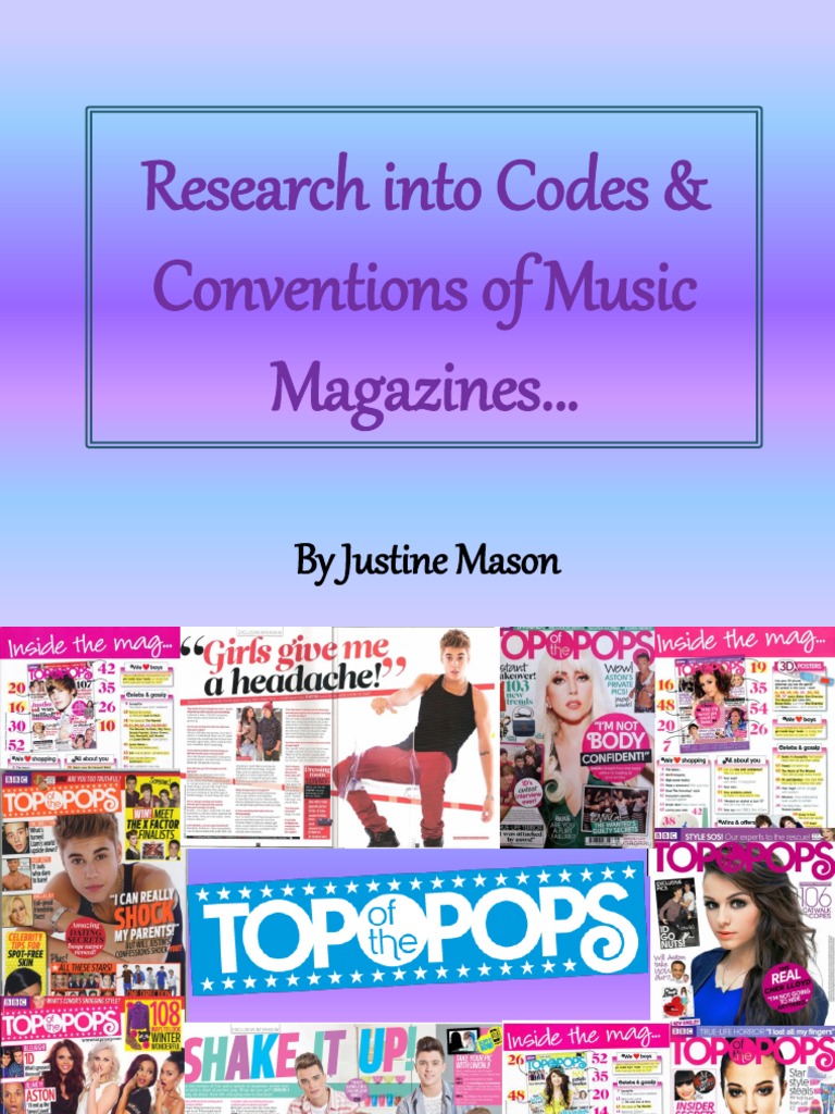 Research Into Codes & Conventions of Music Magazines : by Justine Mason ...