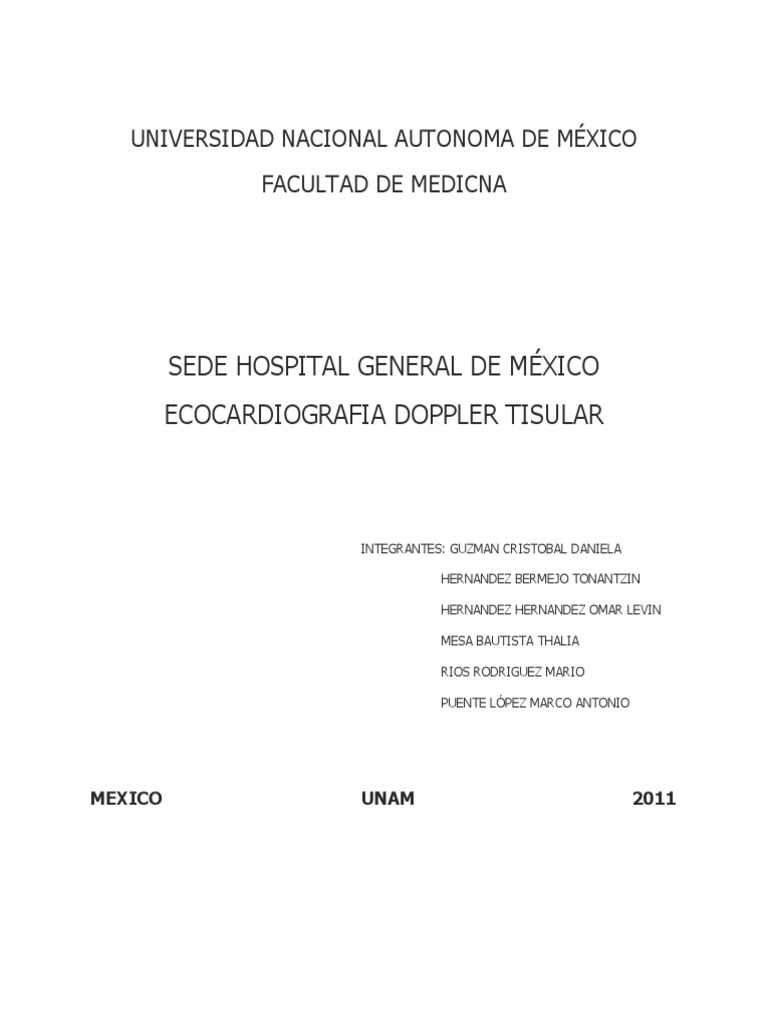 Ecocardiografia Doppler Tisular | PDF | Efecto Doppler | Diástole