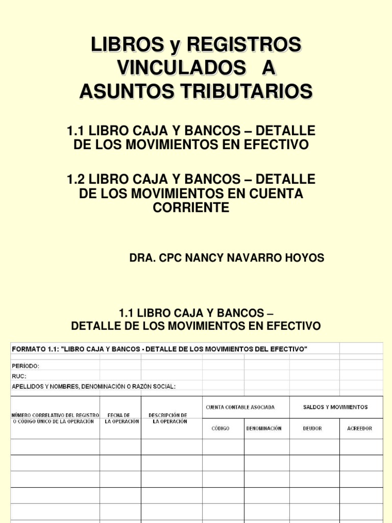 Formatos Libro Caja y Bancos SUNAT | PDF | Cuenta de transacción | Bancos
