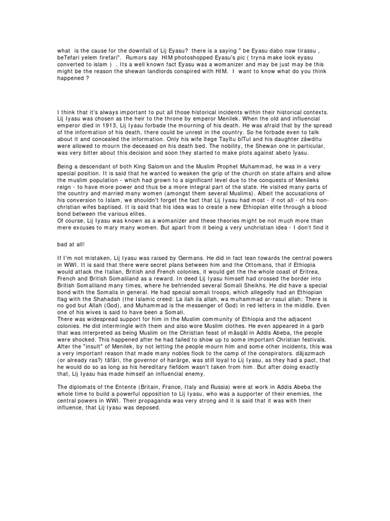 Lij Eyasu | PDF | Ethiopia | Muhammad