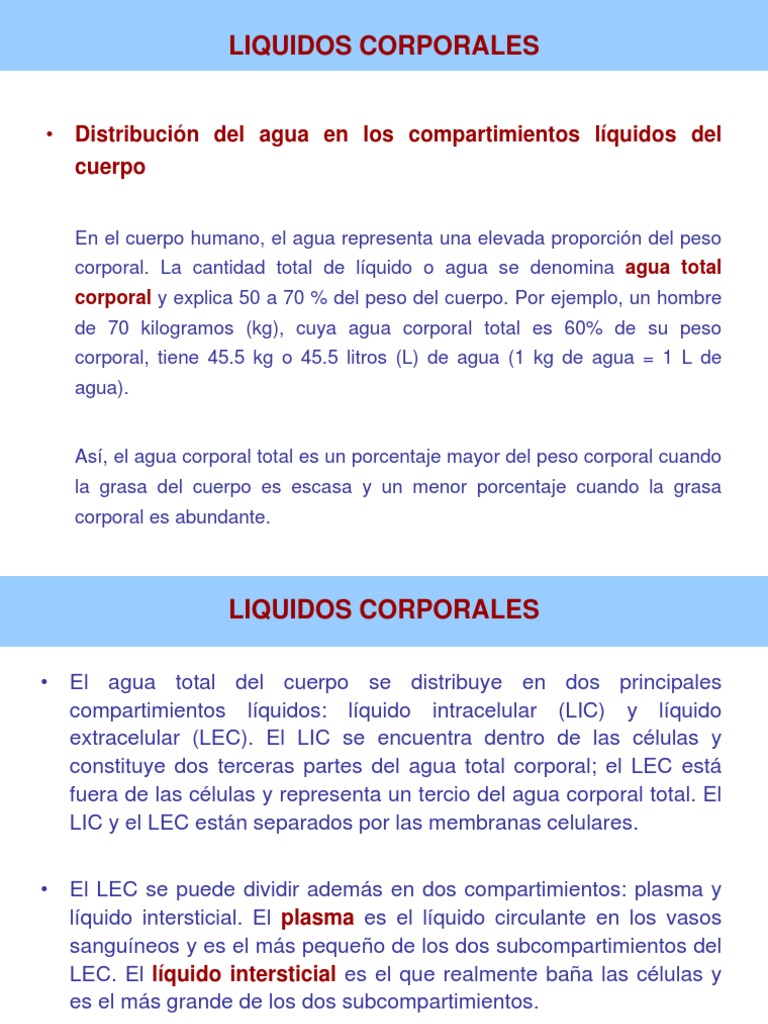 Liquidos Corporales | PDF | Fisiología | Biología