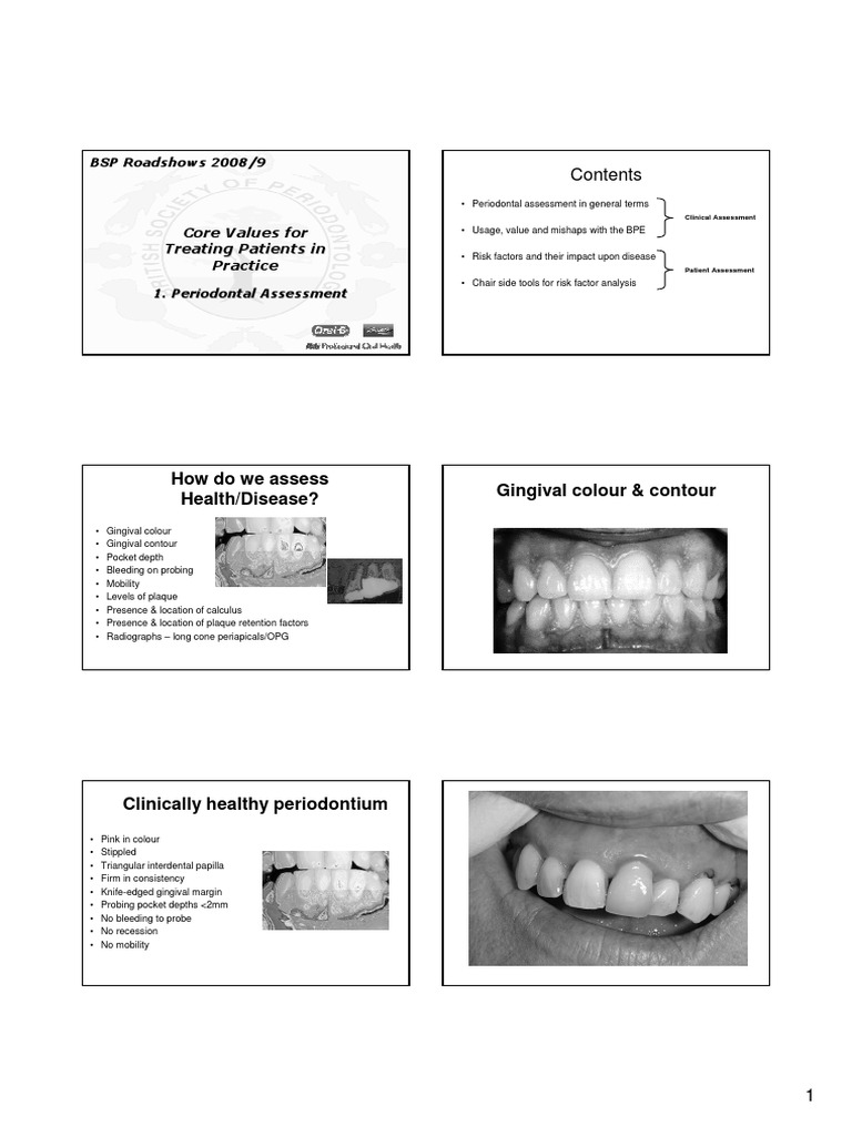 Periodontal Assessment and BPE Insights | PDF | Periodontology ...