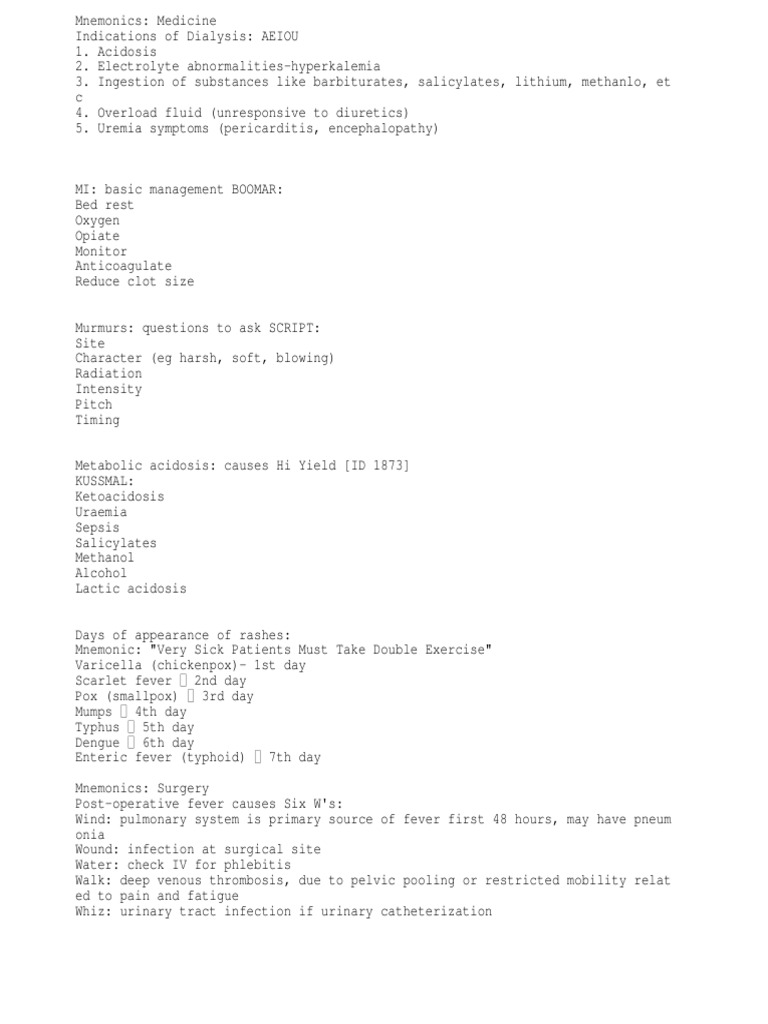 Mnemonic S | Download Free PDF | Varicose Veins | Vein