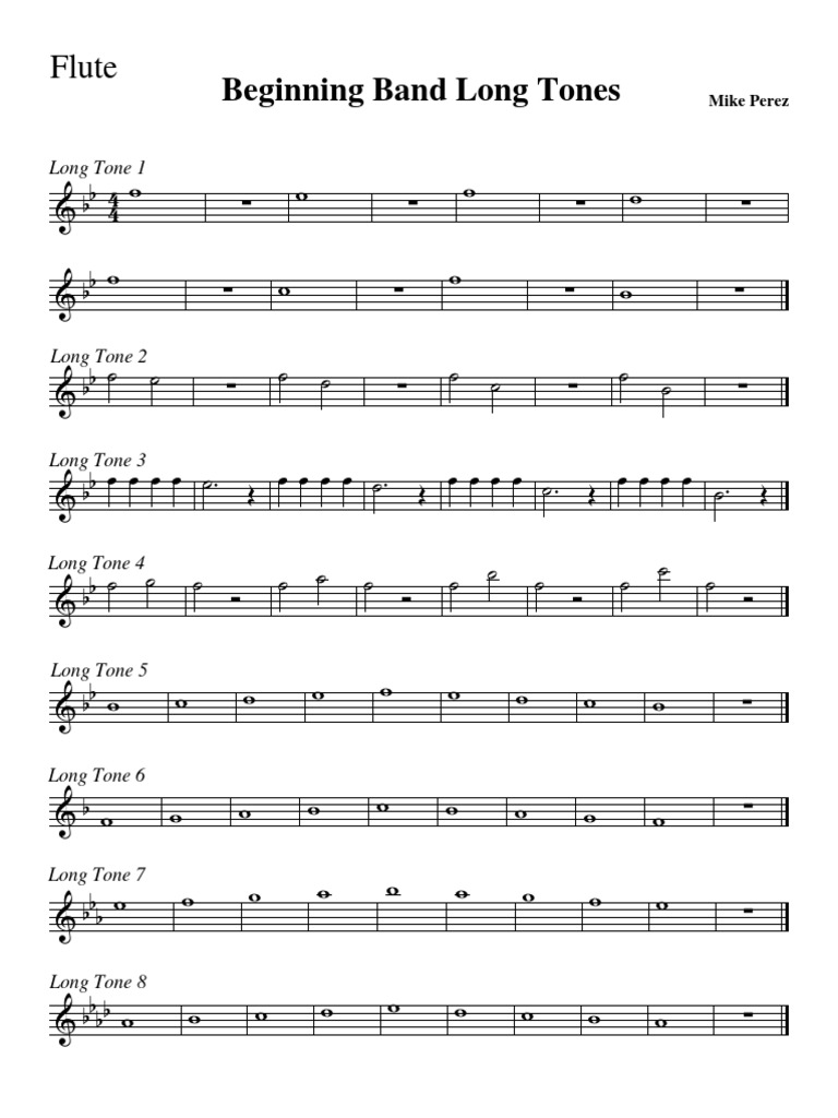 Beginning Band Long Tone - Flute | PDF