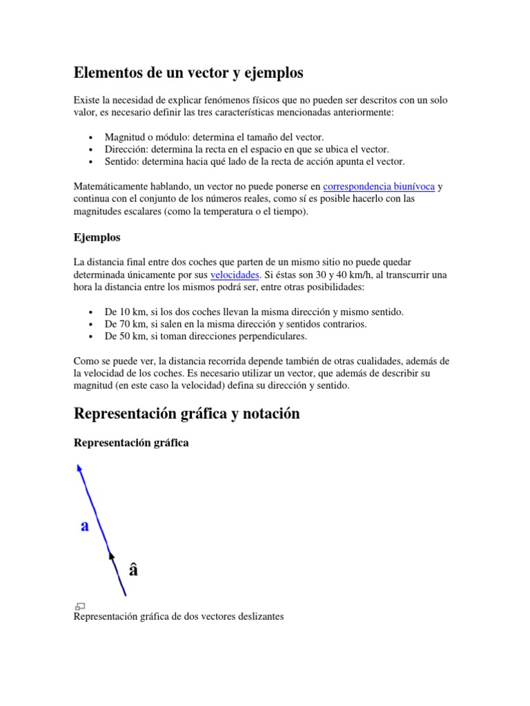 Elementos de Un Vector y Ejemplos | PDF | Vector Euclidiano | Sistema ...