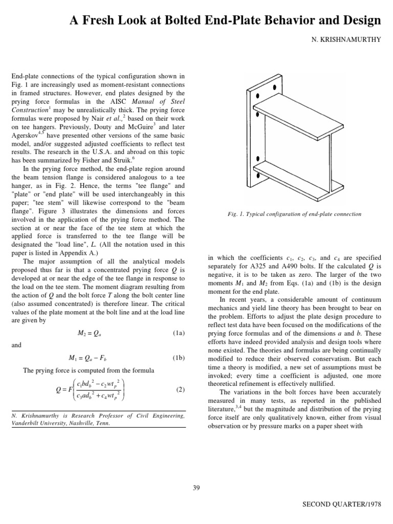 End-Plate Connection Design Insights | PDF