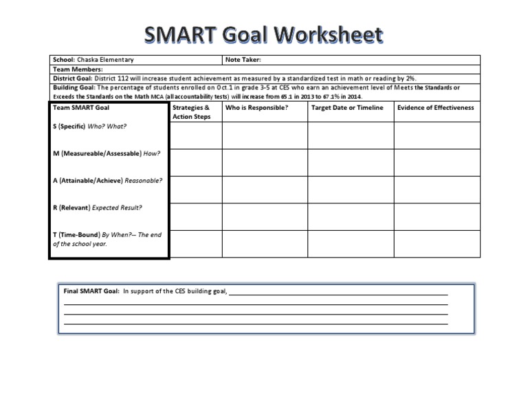 Smart Goal Template | PDF