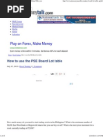 Understanding the PSE Board Lot Table | PDF | Stocks | Stockbroker