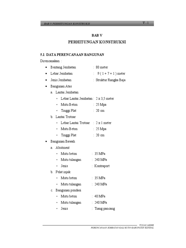 Contoh Perhitungan Jembatan PDF | PDF