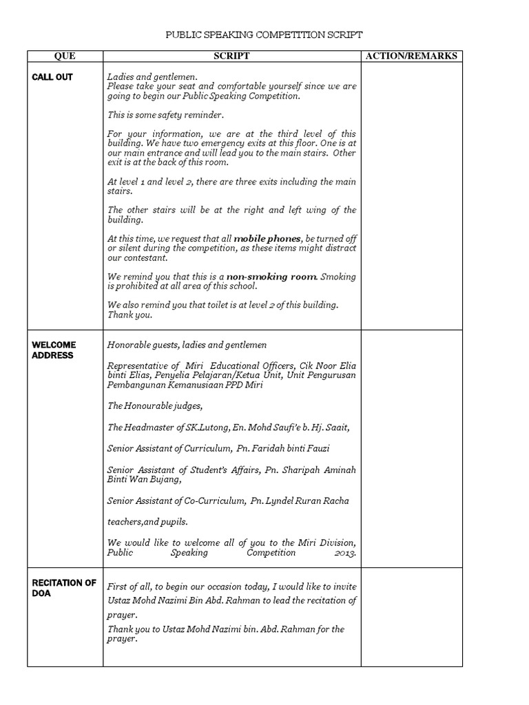 Public Speaking Competition Script | Personal Growth | Prueba gratuita ...