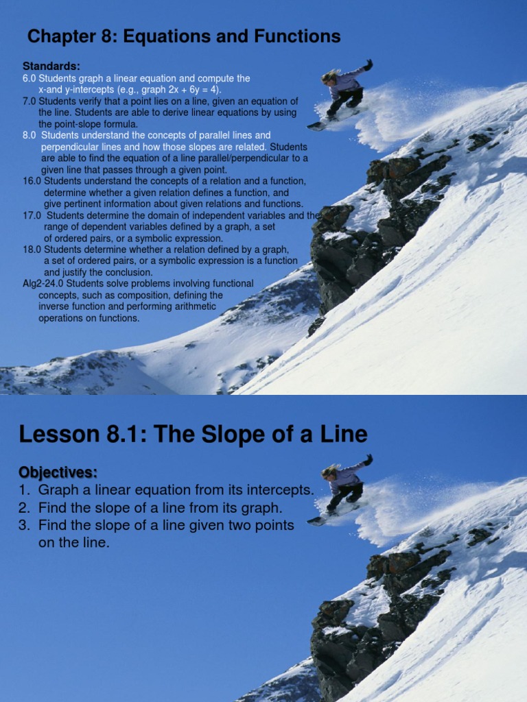 8 1 The Slope of A Line | PDF | Slope | Function (Mathematics)