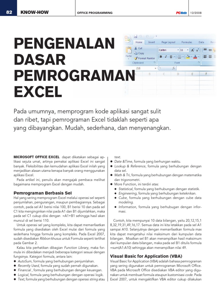 PVB Pemrograman Excel | PDF | Komputer