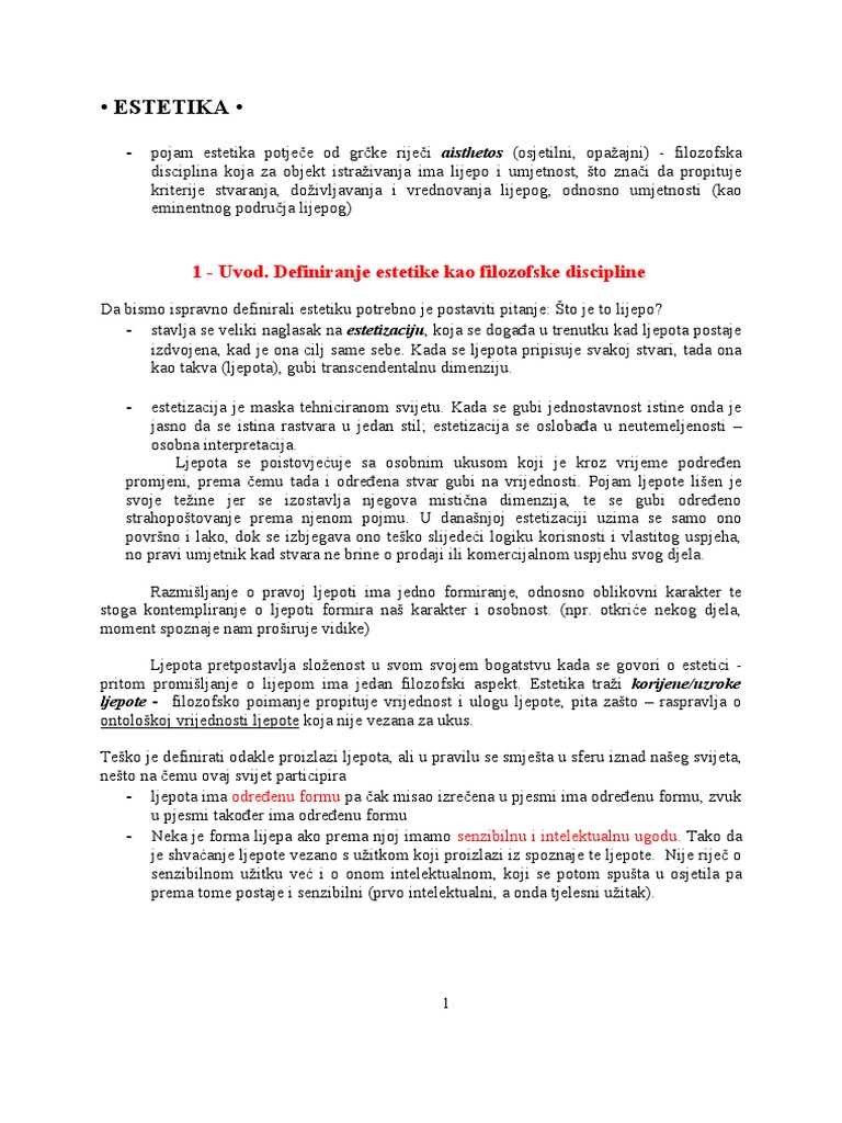 Estetika Skripta | PDF